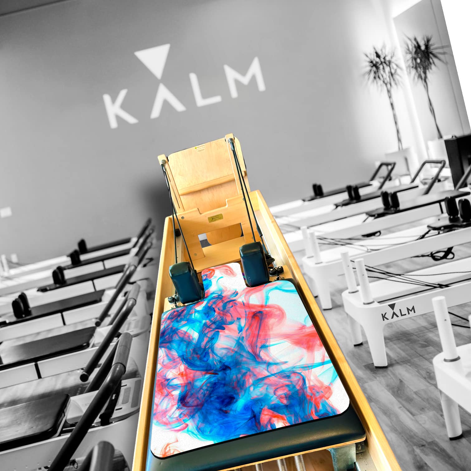 Kalm Pilates Reformer Non- Slip Mat Towel w/ Mesh Bag Easy to Wash and Carry