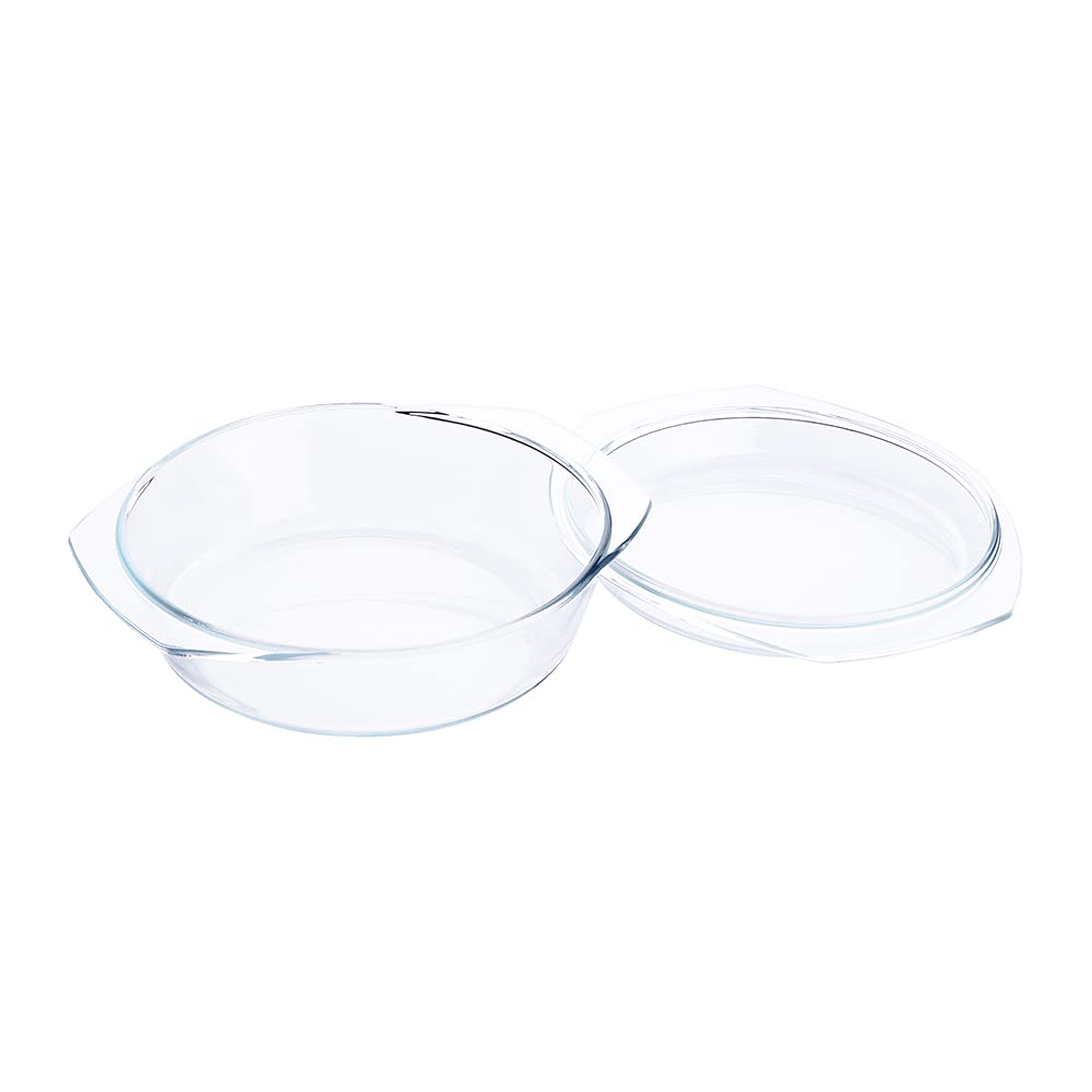 HUSANMP Set of 6 Pieces Round Tempered Glass Casserole Dish with Lids, Glass Casserole Baking Dish Set for Oven, Freezer and Dishwasher Safe - 1QT+1.5QT+1.8QT
