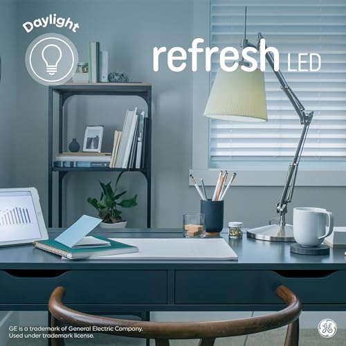 GE Refresh LED Light Bulbs, 60W, Daylight HD Candle Lights, Decorative Light Bulbs, Small Base (8 Pack)