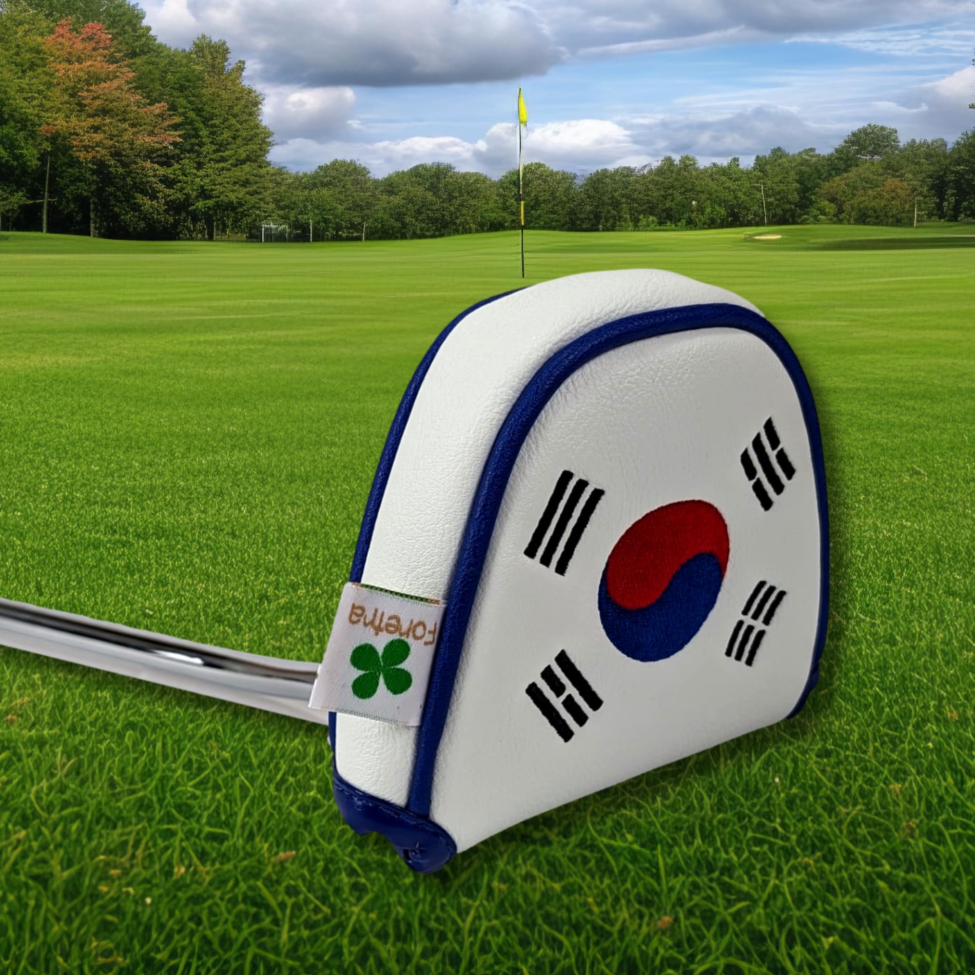 Foretra β Korea Flag - Golf Putter Headcover Quality PU Leather Magnetic Closure for Mallet Style Putters Scotty Cameron Odyssey Taylormade Ping