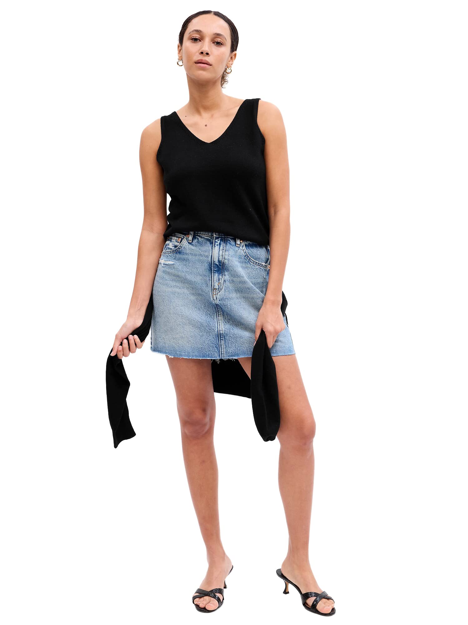 GAP Womens Sweater Tank True Black V2 M