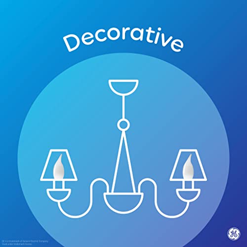 GE Relax LED Light Bulbs, 40 Watt, Soft White Candle Lights, Decorative Light Bulbs, Frosted, Small Base (36985), 4 Bulbs