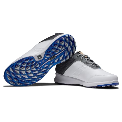 FootJoy Men's Stratos Golf Shoe, White/Charcoal, 13
