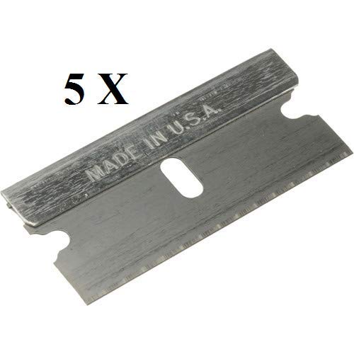 FitAll - 5 Pack Razor Blades-Replacement Razor Blades Single Edge, (5 pack Single Edge Razor Blades) Made in USA