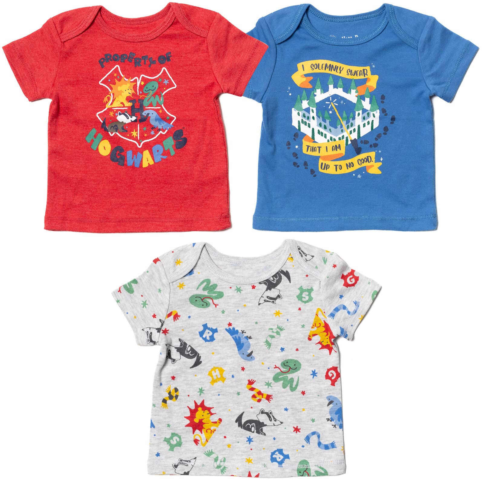 Harry Potter Infant Baby Boys 3 Pack Graphic T-Shirts Red/Gray/Blue 24 Months