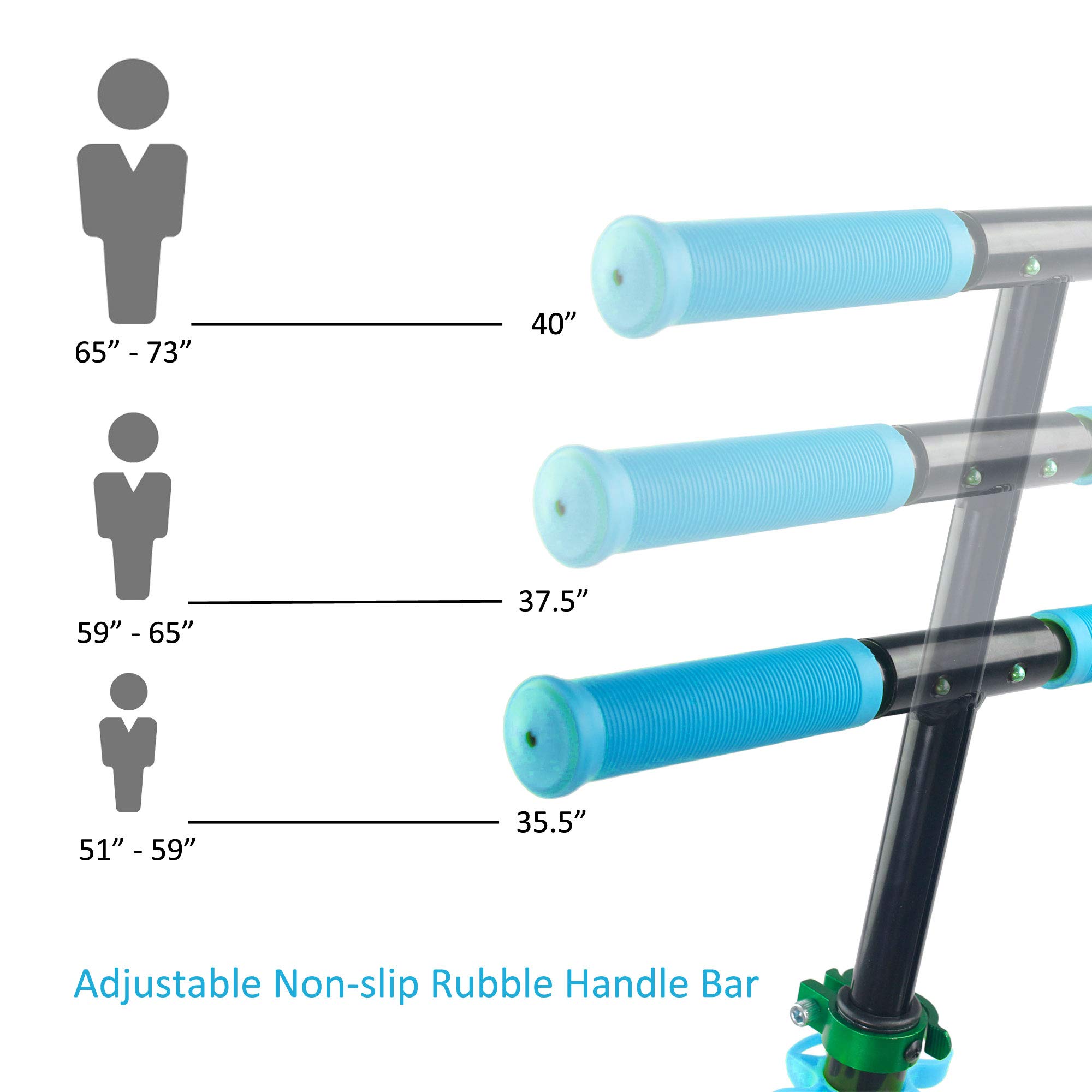 Geelife Scooters 2 Wheel Folding Kick Scooter for Adults Teens Youths Boys Girls (Blue)