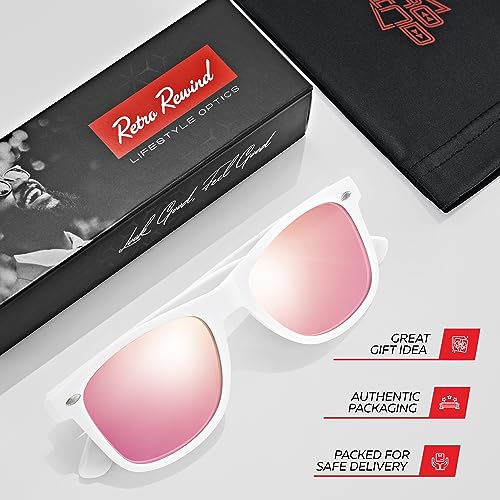 Retro Rewind Polarized Sunglasses for Men and Women - UV Protection Classic Mens Womens Sun Glasses - Cool Vintage 80s Shades