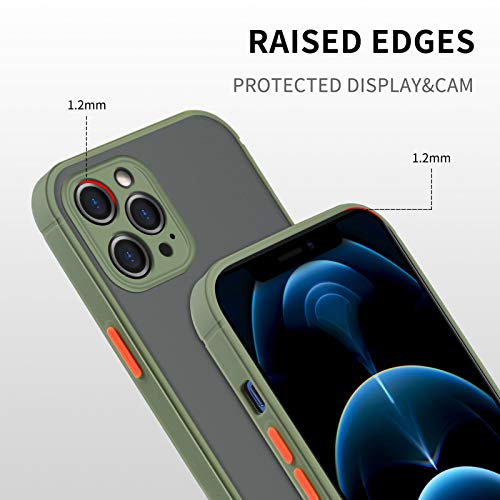 PIGLULOO Phone case Compatible with iPhone 13 Pro Max,Made of TPU+PC Hybrid Material, Anti-Fall and Anti-Collision, Lens Protection,Green Case