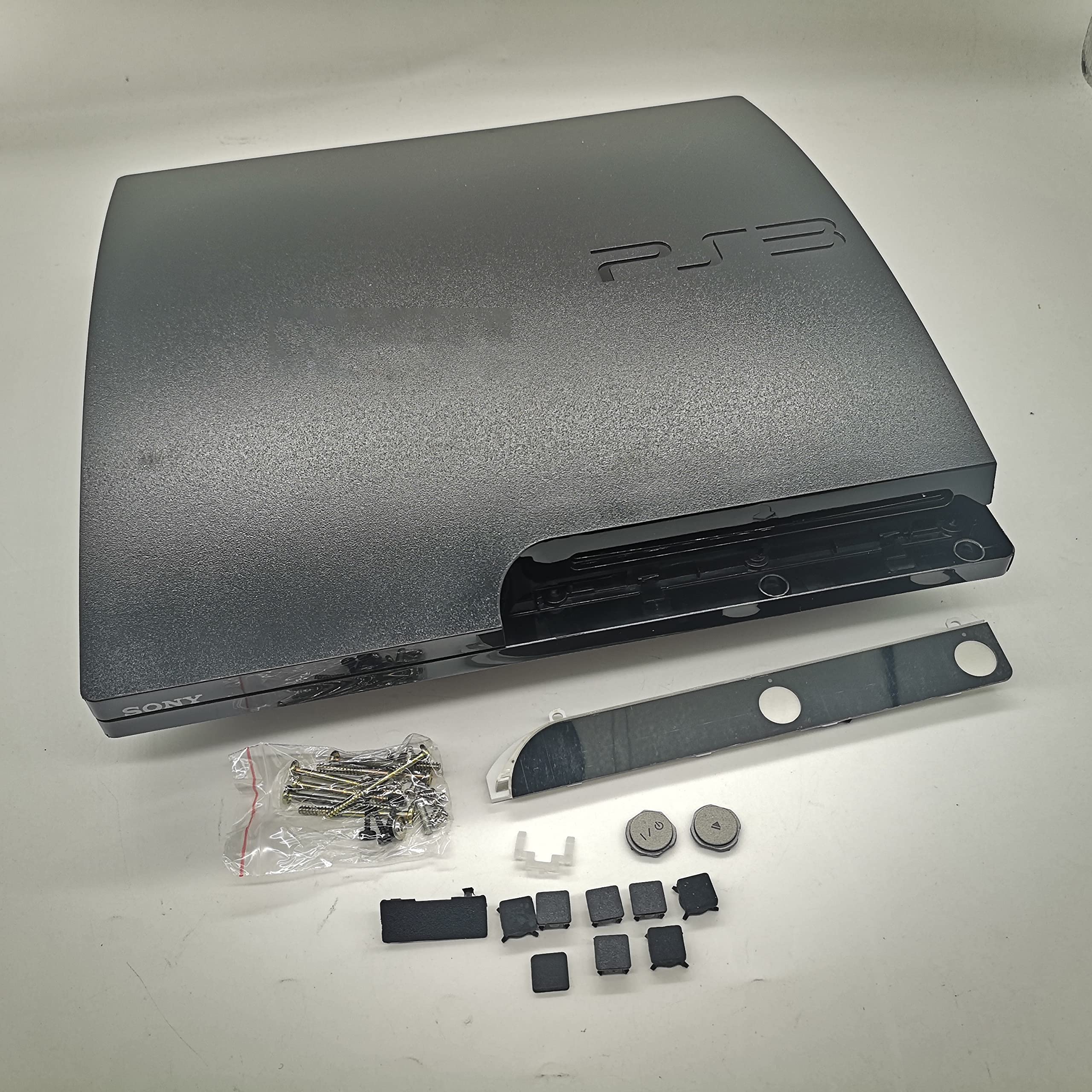 Housing Shell Case for PS3 Slim 2000 20XX 2500 Console Faceplate Cover 120G 160G 250G (Black)