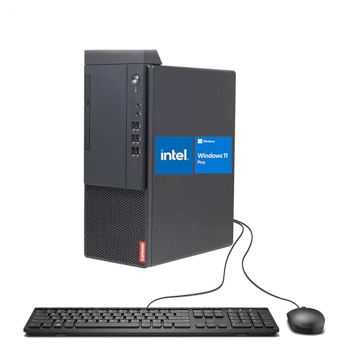 Lenovo V50t Business Tower Desktop Computer, Intel Core i5-10400, 128GB RAM, 16TB SSD, Wired Keyboard & Mouse, DVD-RW, HDMI, RJ-45, DVI, VGA, Wi-Fi, Windows 11 Pro, Black