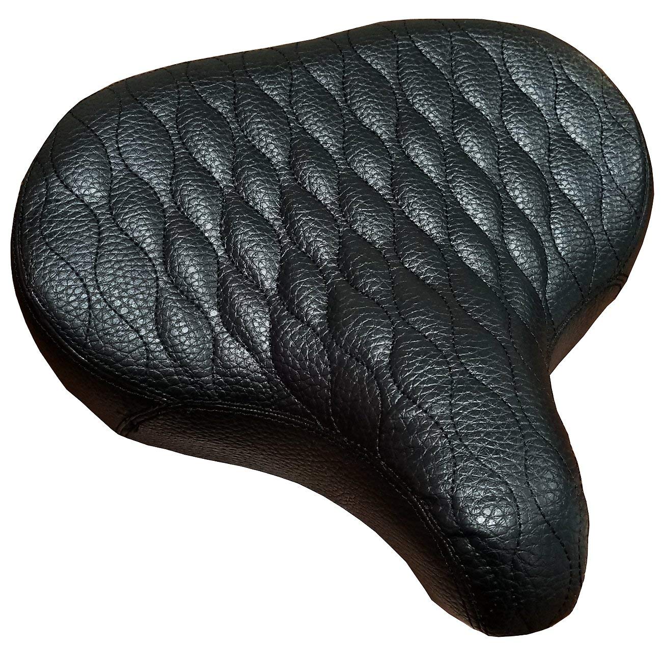 Fito Made in Taiwan GSC Black Synthetic Caviar Leather Saddle Seat with Spring Suspension for Beach Cruiser Comfort Bike Bicycle (Black)