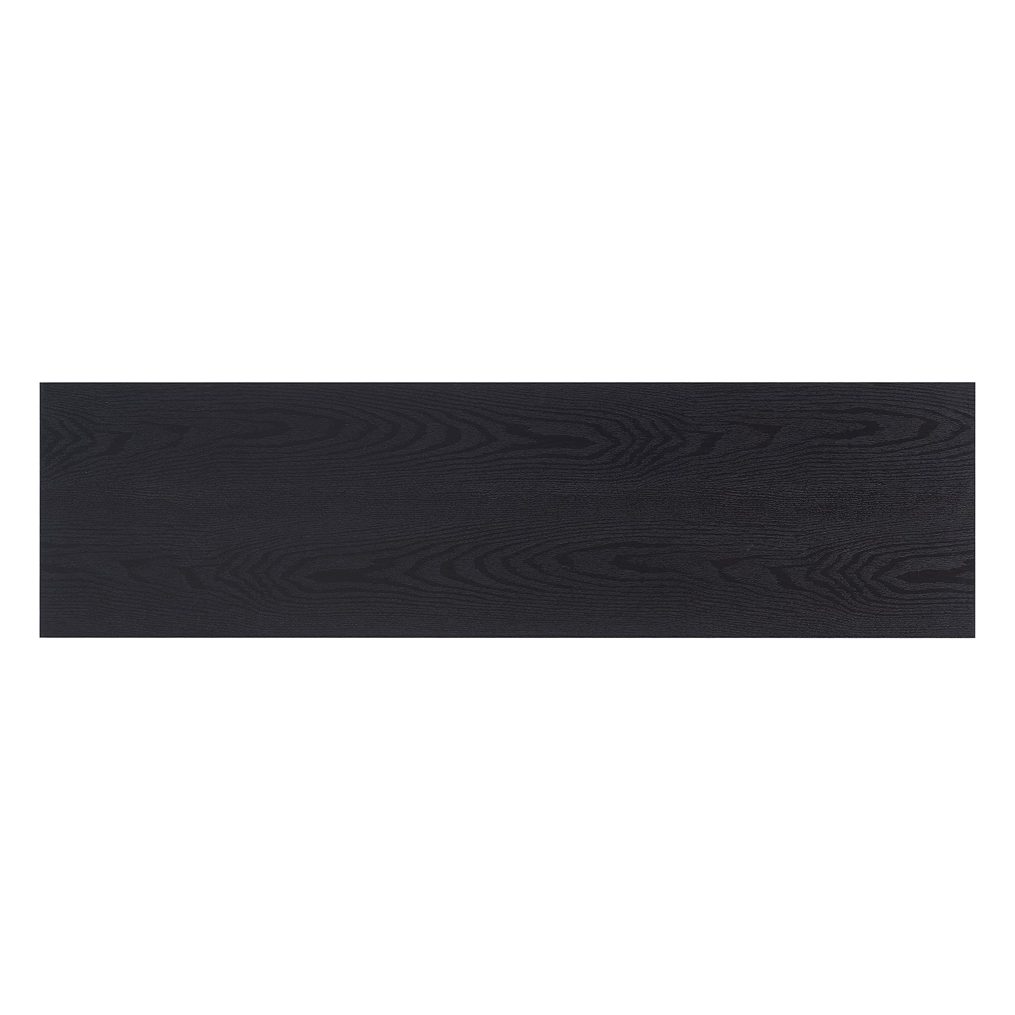 Henn&Hart Rectangular TV Stand for TV's up to 65" in Black, Electric Fireplace TV Stands for the Living Room