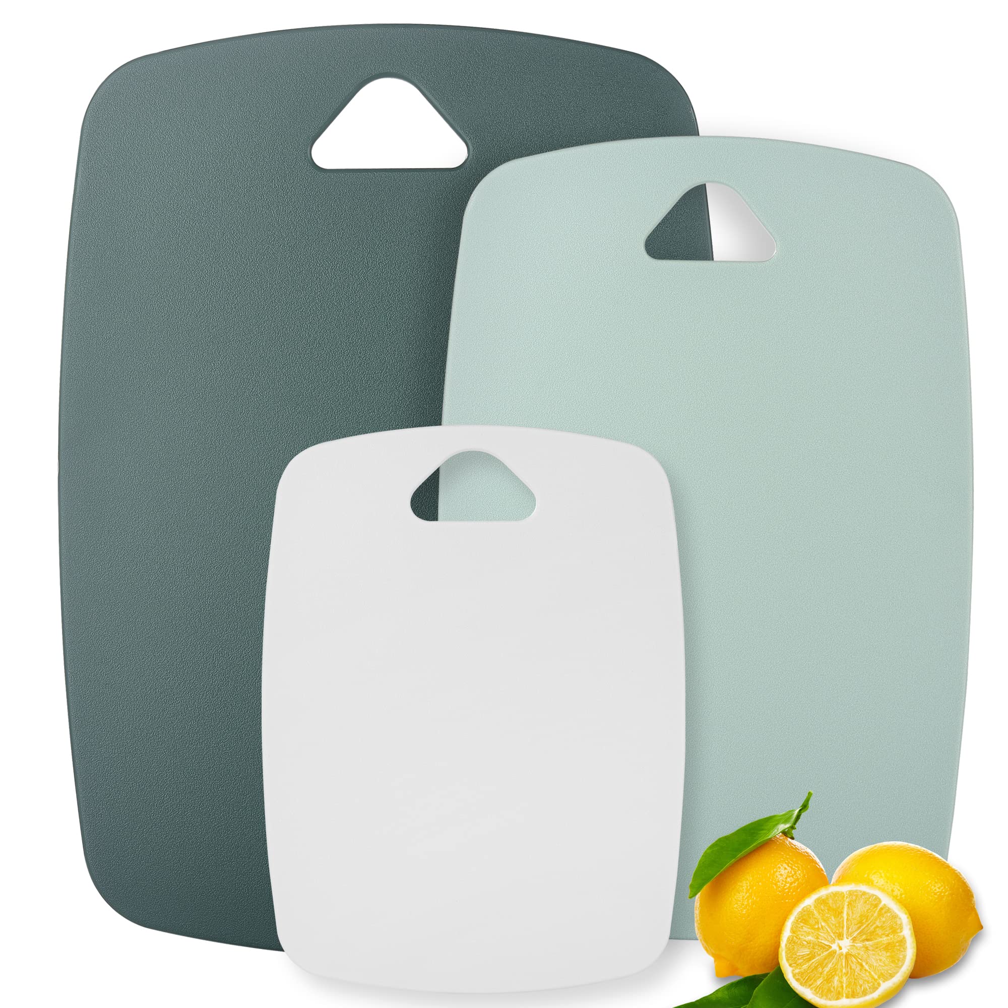 Kitchen Cutting Board Set of 3, BPA Free, Cutting board Setļ¼Reversible Use, Cutting Boards for Kitchen Dishwasher Safe, Meat Cutting Board, Veggies, Green