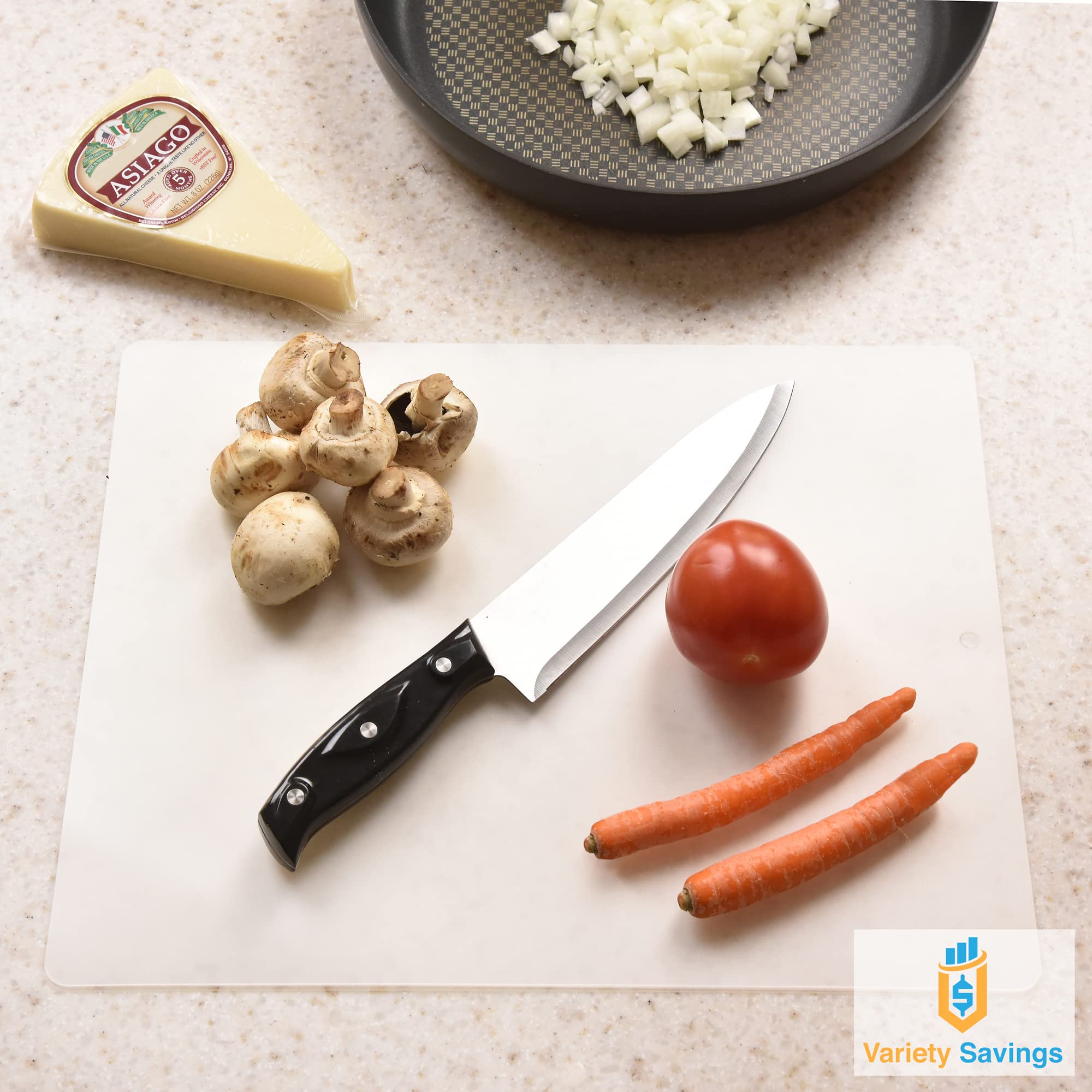 Kitchen Cutting Board | Flexible Chopping Mats | Food Safety | Hanging Hole for Easy Drying | 12x15โ Size | Set of 4