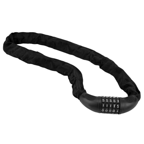 Haowecib Steel Chain Lock, Security Bike Lock High Sensitivity Universal 5-Digit for Bicycles for Motorcycles(Black)
