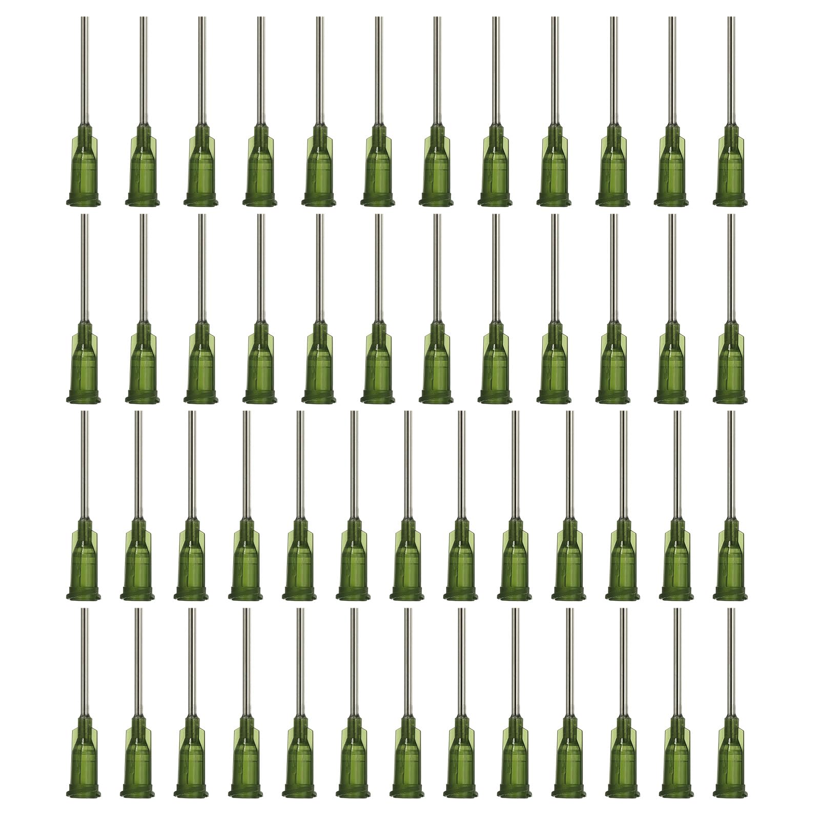 PATIKIL Blunt Tip Dispensing Needles with Bent Blunt Needle, 100 Pcs 1 Inch 14G Industrial Liquid Dispenser Needle for Refilling Liquid Ink Adhesive Glue, Olive Green