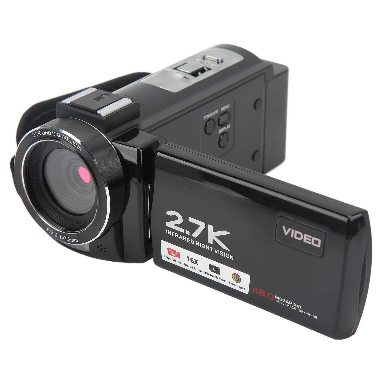 HD Digital Camera, 3 Inch IPS Screen Full HD Resolution 2.7K 100-240V DV Camera for Video Recording (US Plug)