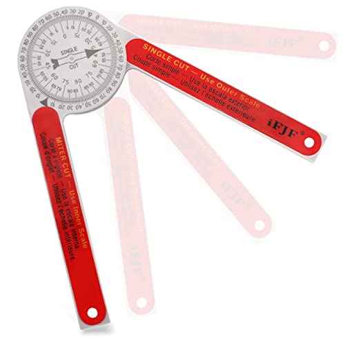 Miter Saw Protractor Replacement for #505P-7 Angle Finder Featuring Precision Laser-Inside & Outside Miter Angle Finder Protractor for All Building Trades, Plumbers, Carpenters Plastic (Red)