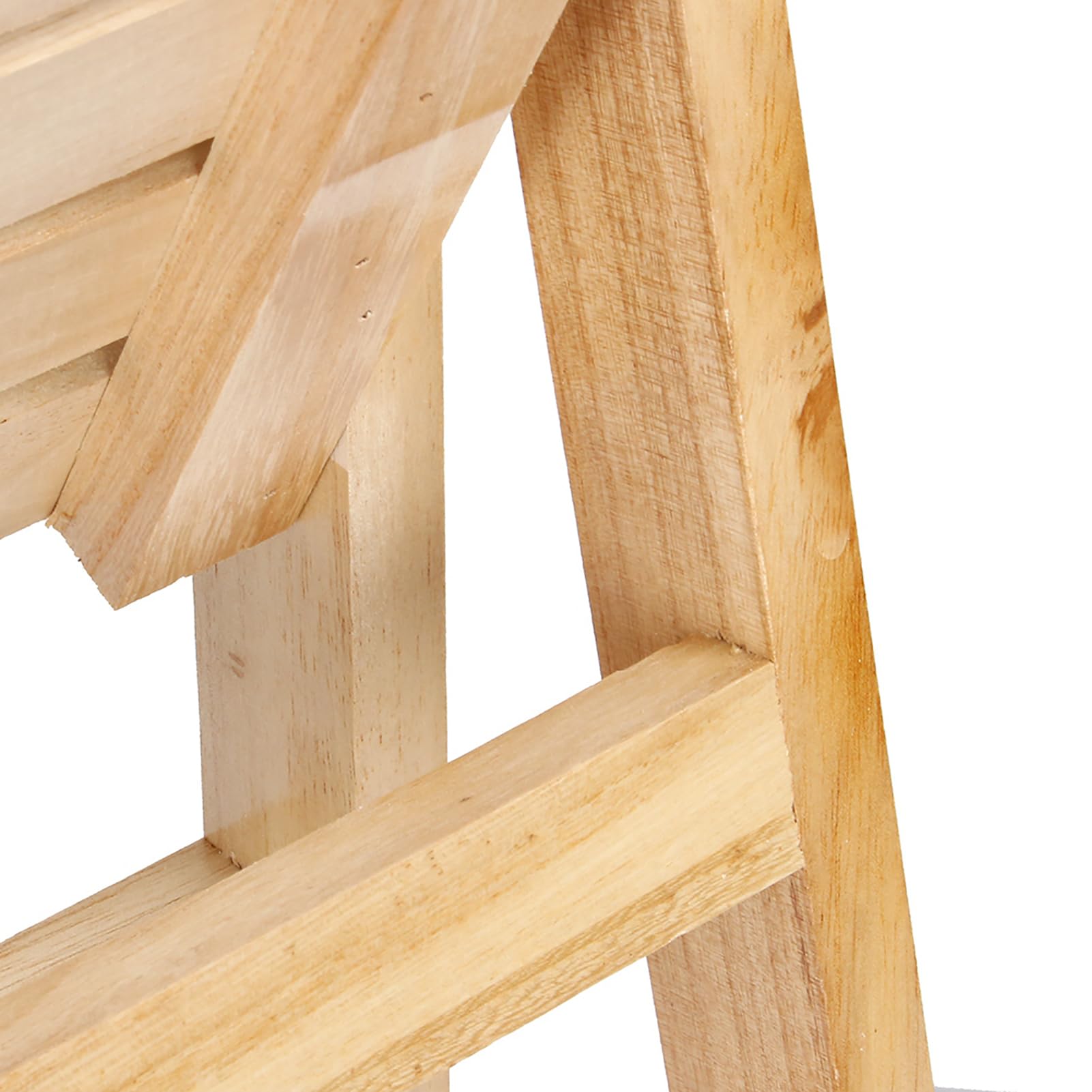 Qcwwy Practical and 4 Tier Ladder Shelving - Foldable Storage Rack for Home Bookcase Stand (Log Color), Qcwwyrodt0vns36-03