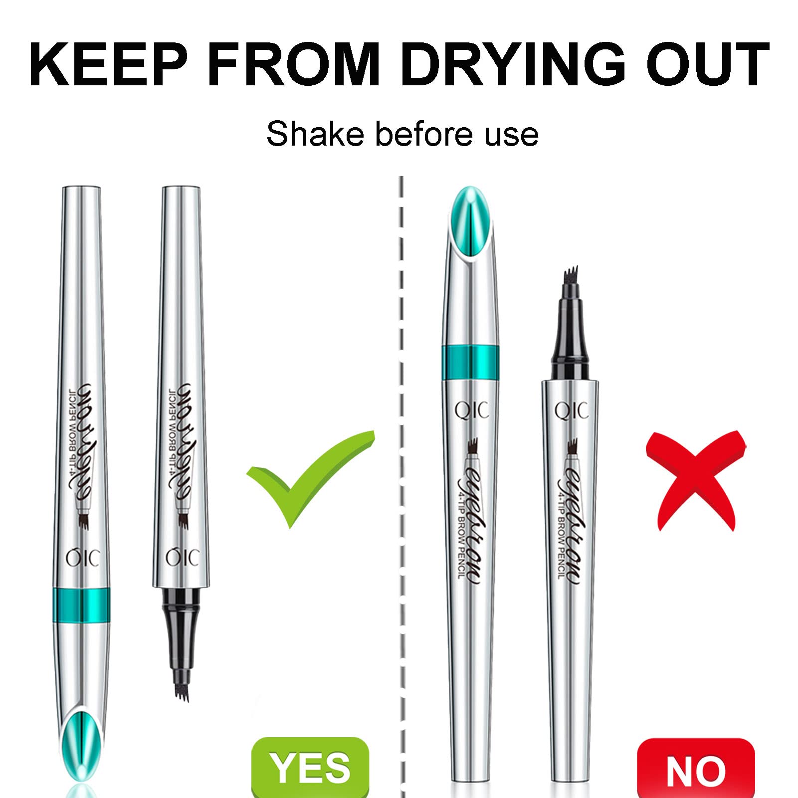 Huieter Eyebrow Microblading Pen, Eyebrow Pencil with an Upgrade Micro-Fork Tip Applicator, Waterproof Long-Lasting Microblading Pencil for Eyebrows, Microblading Pen for Natural Looking Brows Makeup