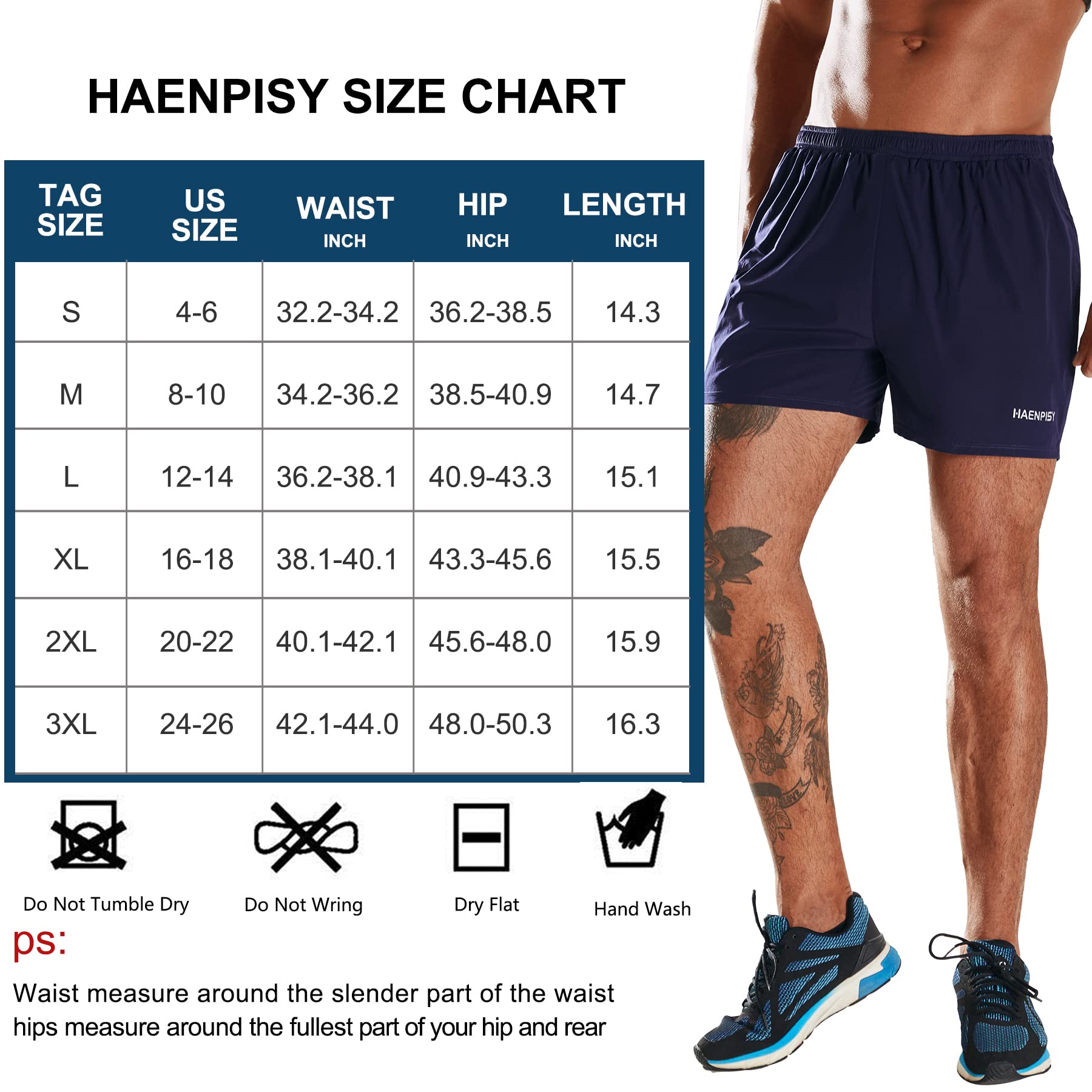 HAENPISY Mens Workout Shorts with Compression Liner Quick Dry Lightweight 2 in 1 Athletic Running Shorts Back Pocket(Small, Navy)