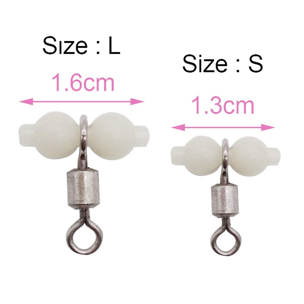 heaven2017 Set of 20 Luminous Fishing Tackle Connectors 3-Way Rolling Swivels Accessories S