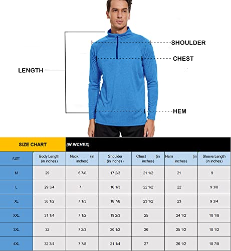 HDLMDFNN Men’s Outactive Shirt Long Sleeve Quick-Dry Breathable UPF 50+ Sun Protection Tees Sky Blue