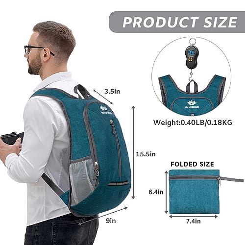Prpeko 15L Small Lightweight Hiking Backpack ,Hiking Daypack Women,Foldable Hiking Backpack with A Water Bottle Holder.