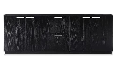 Zuri Furniture Reagan Modern Polished Cabinet Credenza - Black