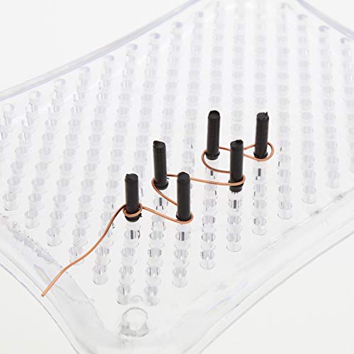 The Beadsmith, Wig Jig, Wig-A-Ma-Jig Beginner kit, Includes 3 x 4 inch Clear Plastic jig, Includes Plastic pegs and 2 Yards of Copper, Silver and Gold Craft Wire