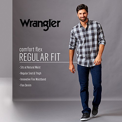 Wrangler Authentics Men's Regular Fit Comfort Flex Waist Jean, Light Stonewash, 38W x 29L