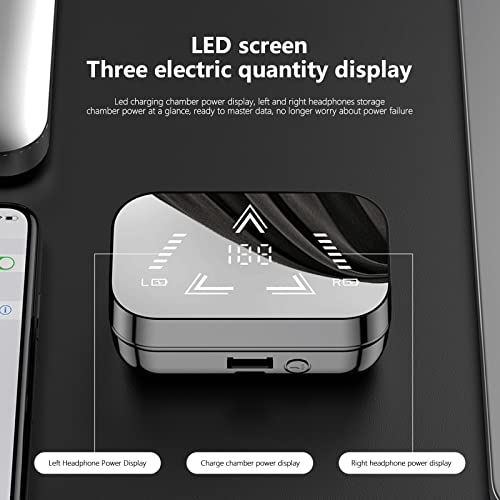 ZZKHGo Wireless Earbuds - Digital Power Display Bluetooth Headset Mini Private Mode True Wireless 5.2 Binaural in-Ear Sports Waterproof Noise Cancellation for Gifts