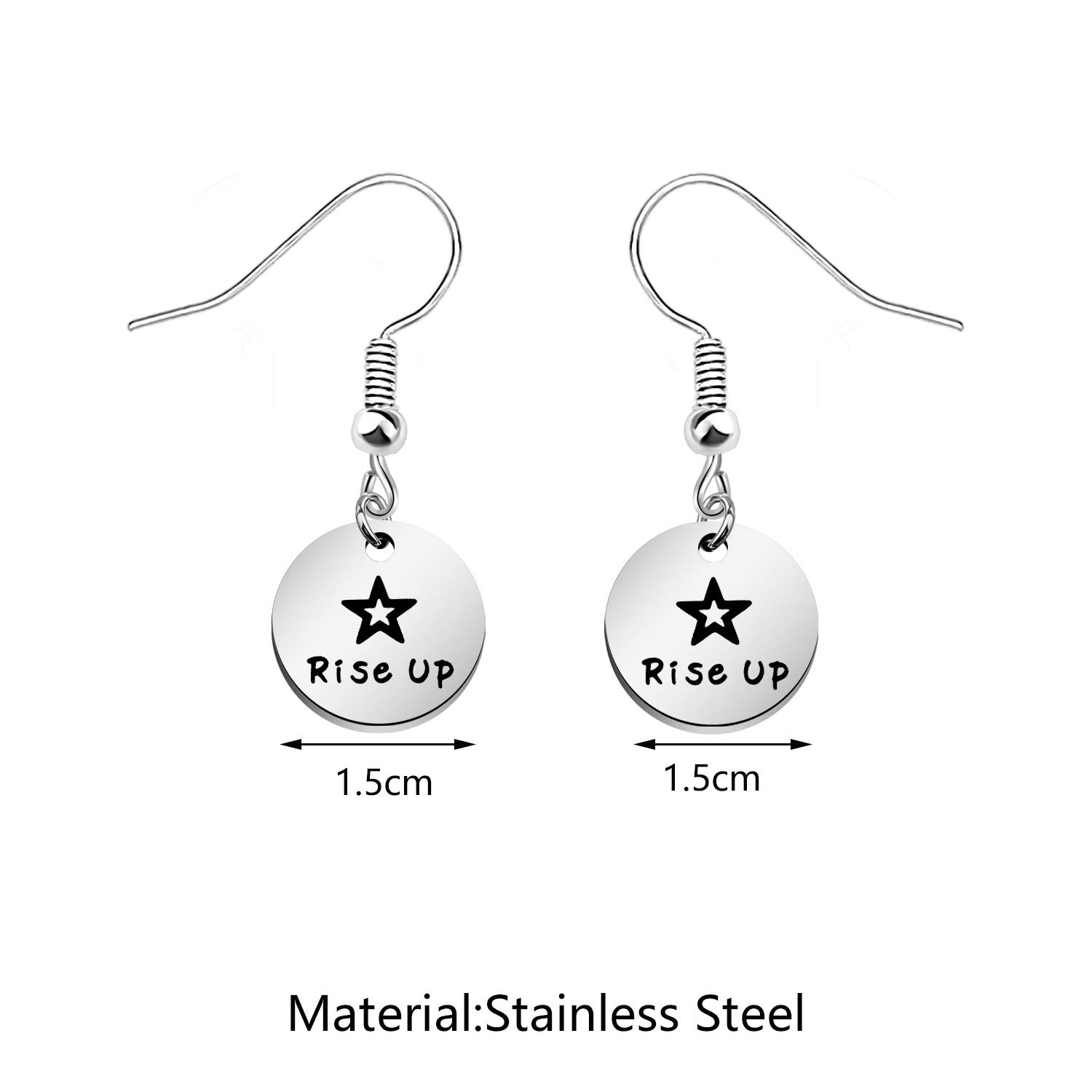 FOTAP Rise Up Earrings Hamilton Musical Jewelry Hamilton Star Earrings Broadway Lover Gift (Rise Up Earing)