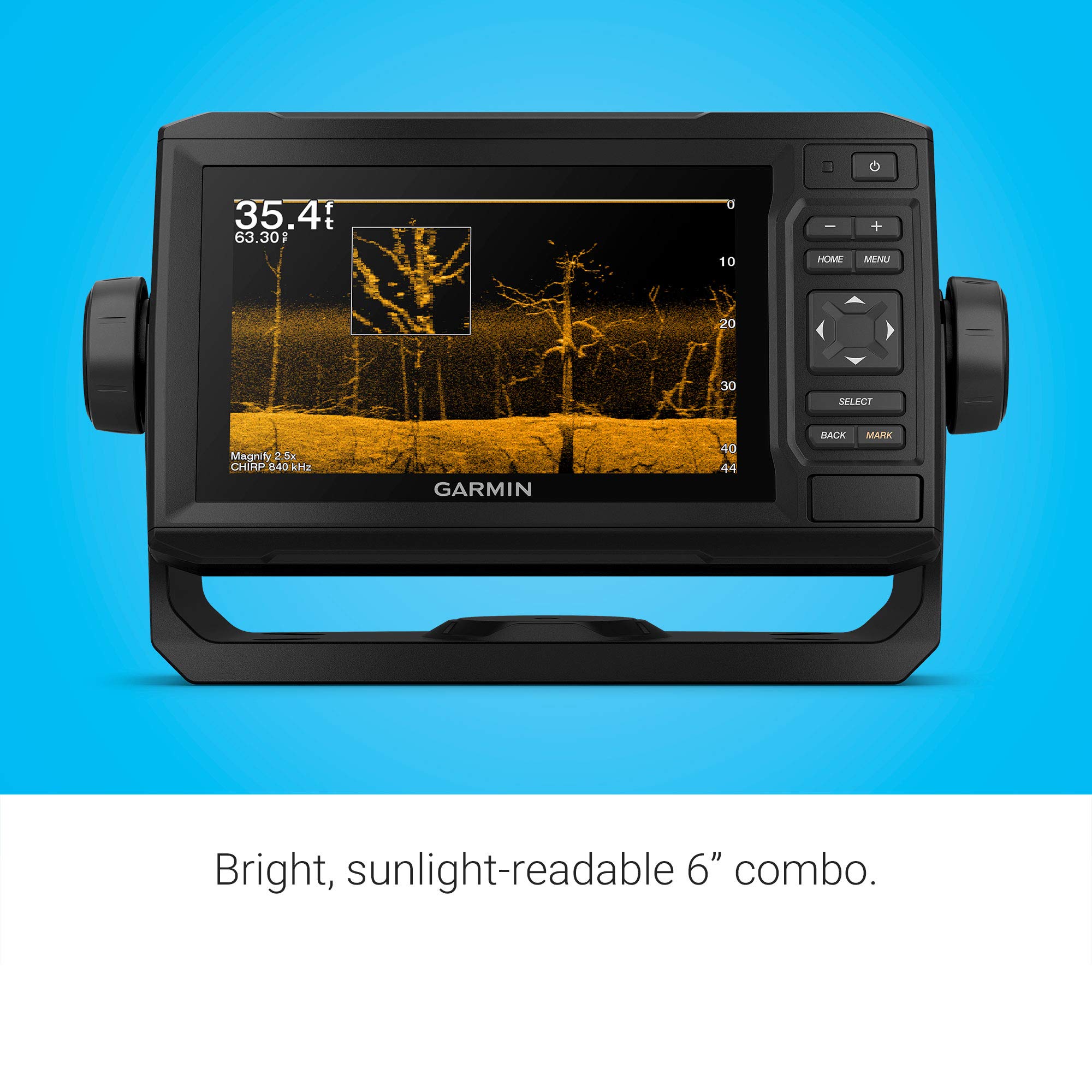 Garmin ECHOMAP UHD 63cv, Keyed Chartplotter with U.S. LakeVü g3 and GT24UHD-TM transducer