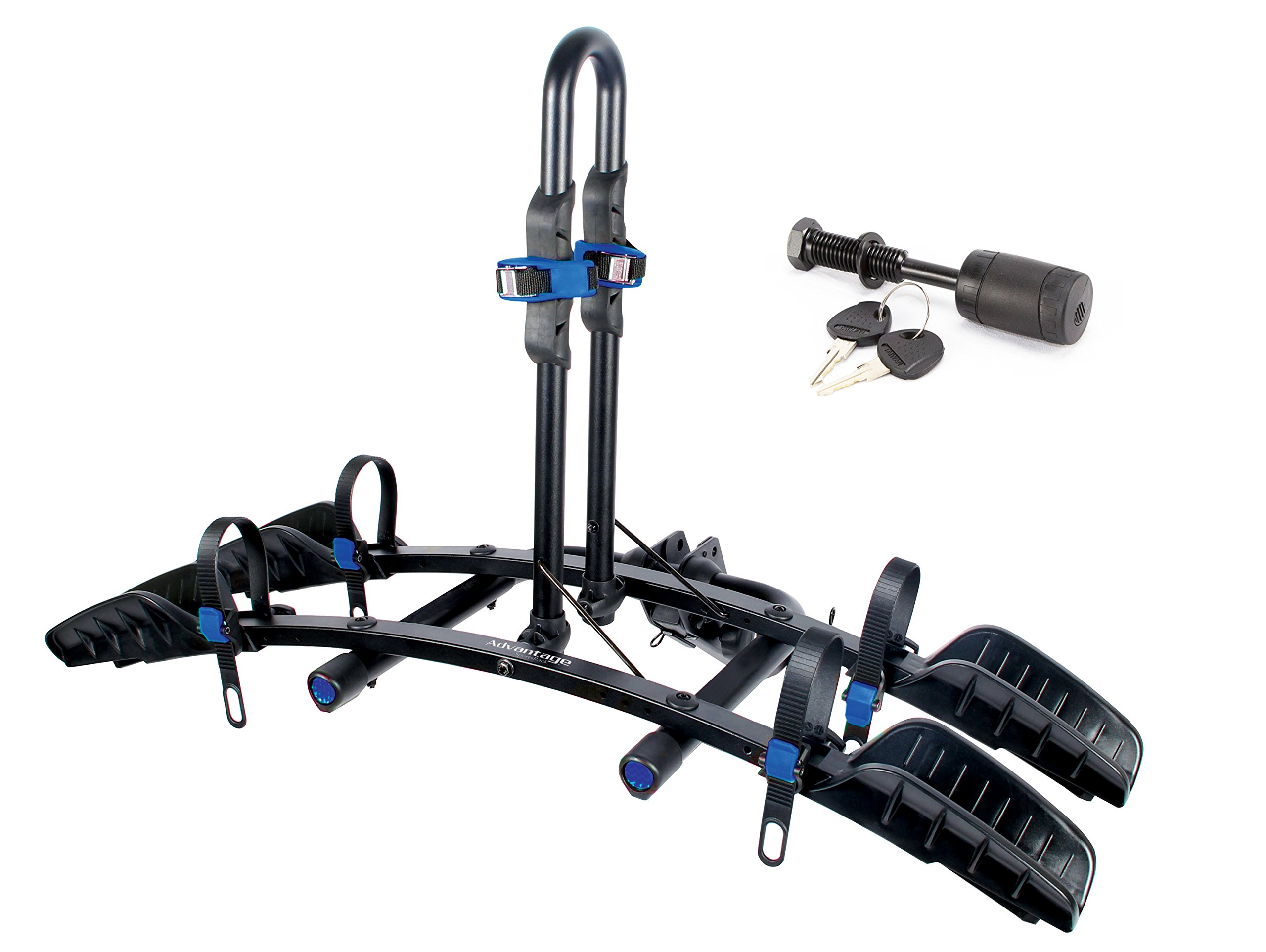 Heininger 2037 Advantage Sports Rack Flat Rack 2 Bike Platform Hitch Mounted Rack with Hitch Lock