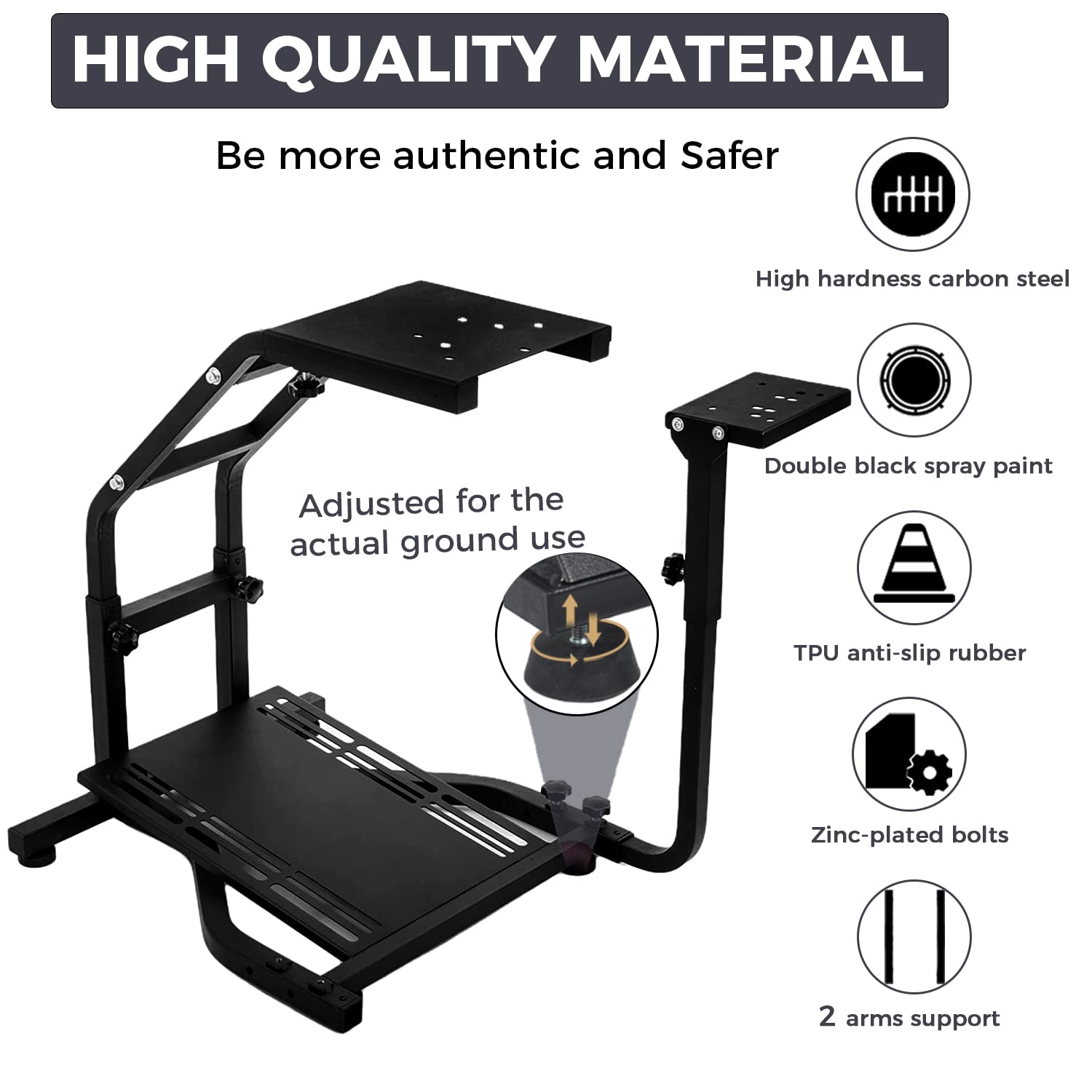 Hottoby Racing Steering Wheel Stand G29,Height Adjustable Racing Simulator Stand,fits for Logitech G25 G27 G290 G923 Racing Wheel and Pedals Not Included