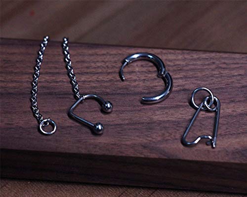 ERYG Chain Nose Rings for Women, Stainless Steel Ear Chain, Lip Studs, Punk Across Nose Silver Gold, with Chain Nose to Ear Chain with Tassel A