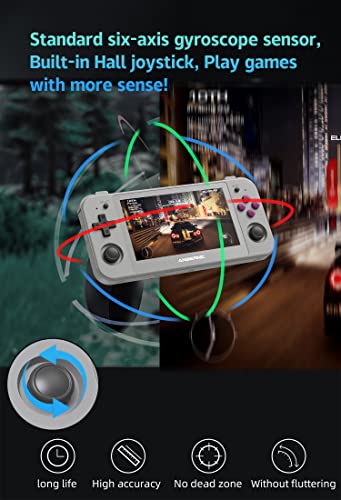 RG505 Retro Game Handheld Game Console 4.95ββ OLED Touch Screen with Android 12 System Unisoc Tiger T618 and Compatible with Google Play Store Built-in 128G TF Card