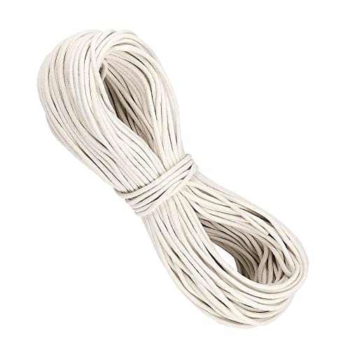Natural Cotton Rope, JEUIHAU 328 Feet 1/4 Inch Cotton Clothesline Rope, All-Purpose Braided Cotton Rope Utility Cord for Clothes Hanging, Crafting, Macrame, Basket Making, and DIY Art Projects