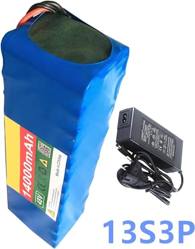 EsaSaM 48V 14Ah Electric Bicycle Lithium Battery Pack, 18650 with XT60 Connector+54.6V 2A Charger,for 200-750W Ebike Electric Bicycle Scooter,T