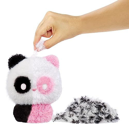 Fluffie Stuffiez Panda Large Collectible Feature Plush 11" - Surprise Reveal Unboxing with Huggable ASMR Fidget DIY Fur Pulling, Ultra Soft Fluff
