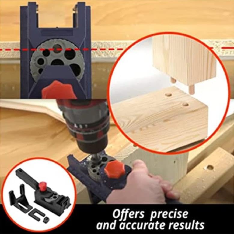 Gudmuzic Multi Tool Kit, Dowel Drill Guide, 3-12mm 10 Hole Wooden Punch Locator for Woodworkers and Woodworking Hobbyists