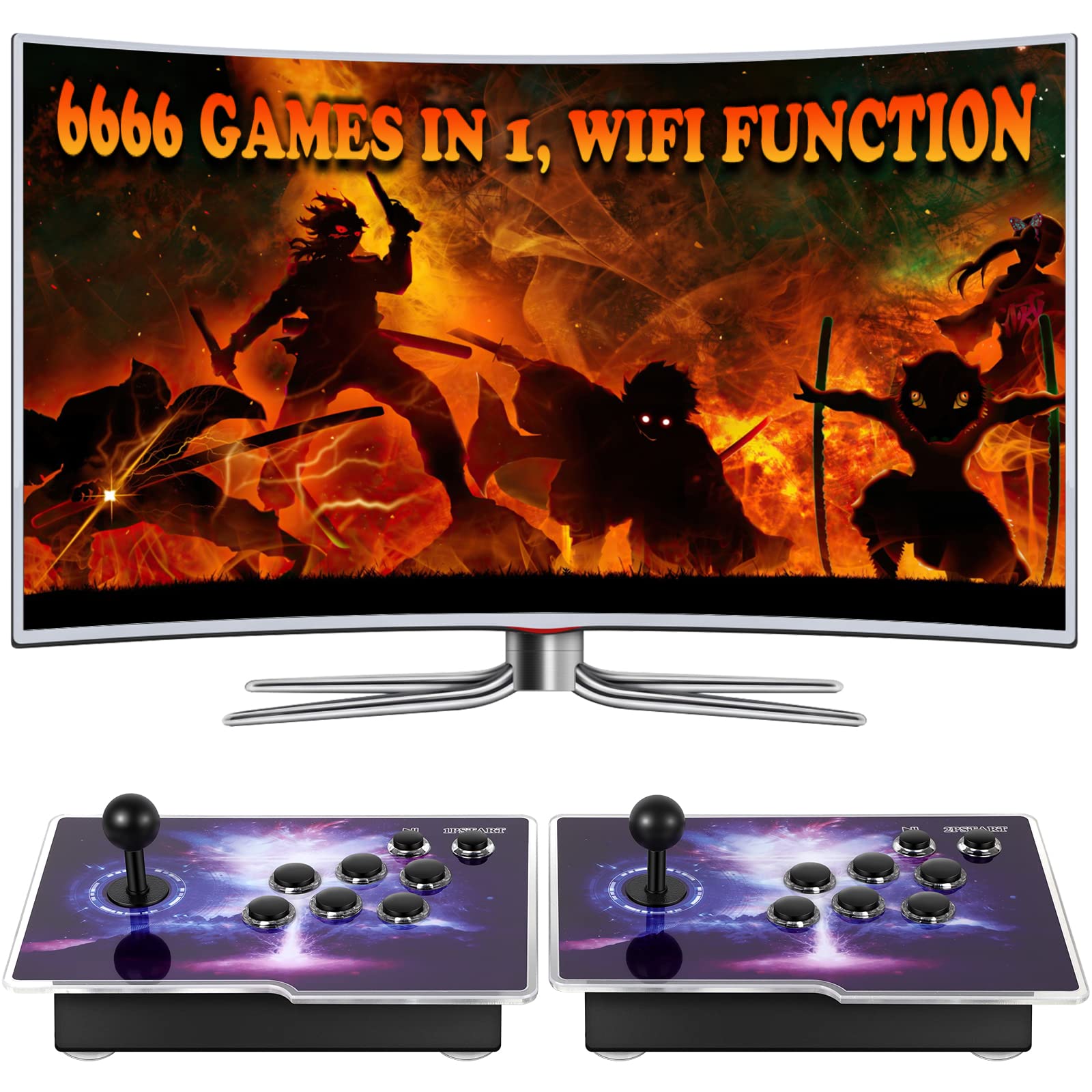 Krayet [6666 HD Arcade Games] Pandora Game Arcade WiFi Function Arcade Game Console 3D Retro Video Arcade Game Console with 6666 Retro Games for PC/Laptop/TV, Search/Hide/Pause/Delete Games