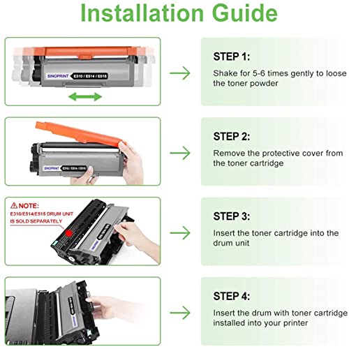 SINOPRINT E310 E310dw Toner Compatible Replacement for Dell E310dw E514dw E515dw E515dn E515 E514 PVTHG 593-BBKD P7RMX Wireless Monochrome Printer Ink, High Yield 2600 Pages (Black,2-Pack)