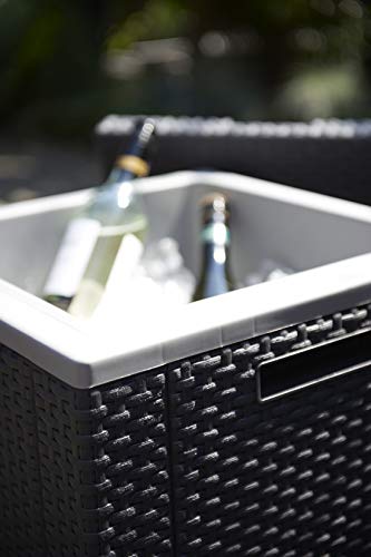 Keter Ice Cube Beer and Wine Cooler Table Perfect for Your Patio, Picnic, and Beach Accessories, Graphite