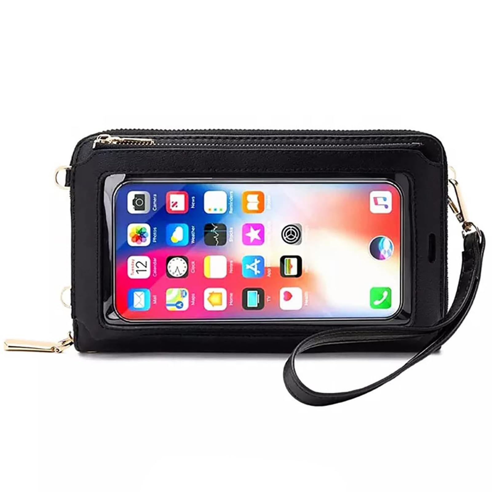 KAKKOII Touch Screen Phone Bag, Crossbody Cell Phone Purses For Women, Leather Clutch Bag, Shoulder Handbag Wallet (Blue)