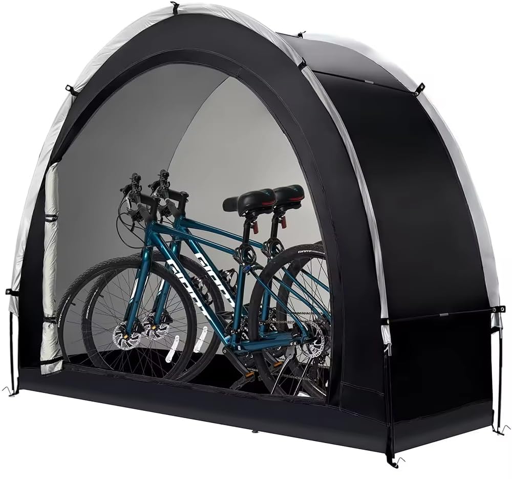 Outdoor Storage Shed,Metal Tool Sheds,Waterproof Outside Storage Shed with Lockable Doors & Air Vent,Storage Building for Backyard Garden
