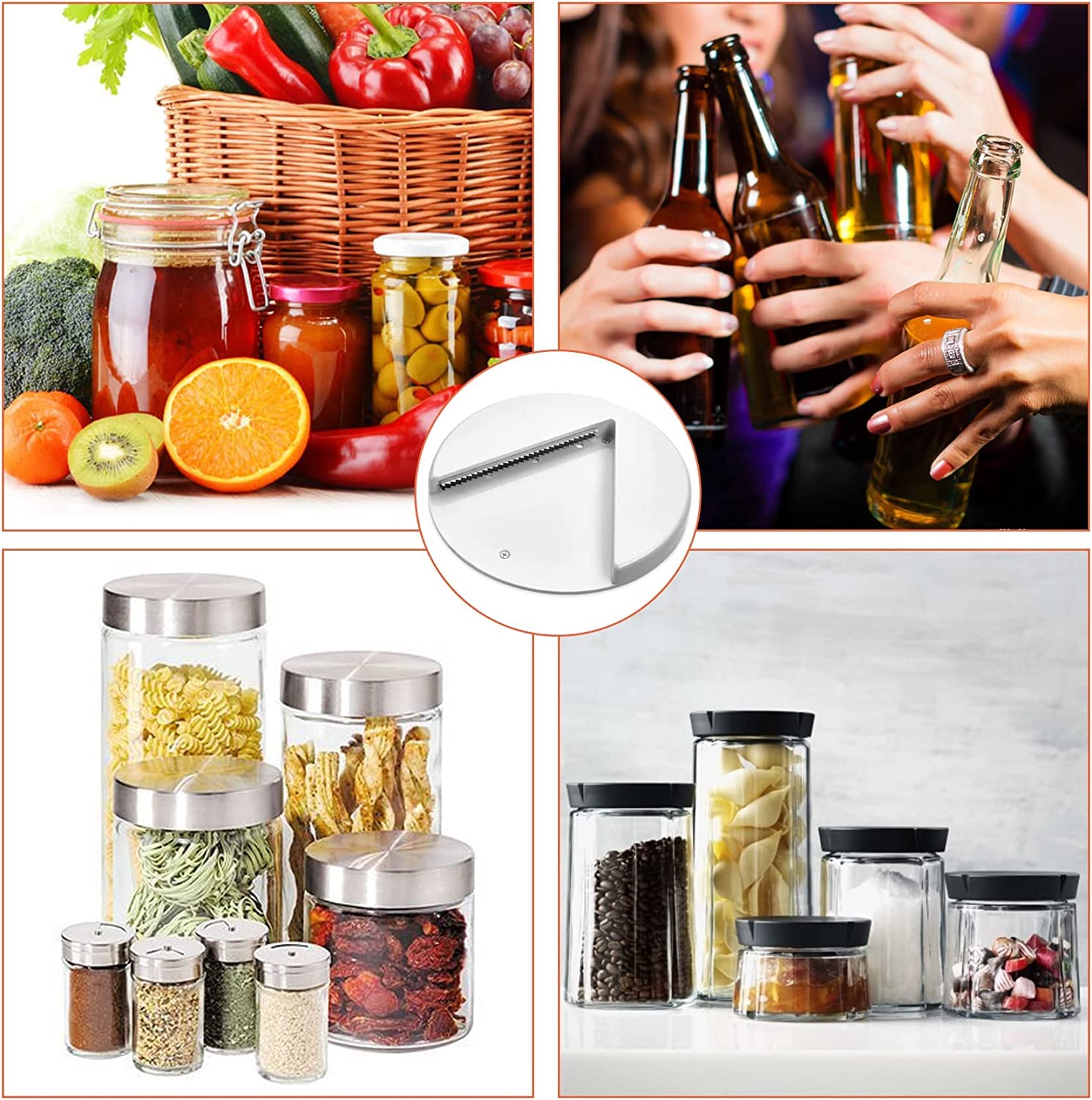Jar Opener Under Cabinet, Multi Function Easy Grip Jar Opener, One Handed Jar & Bottle Opener - Removes Tight Jar Lid for Seniors with Arthritis - Essential Kitchen Gadgets for Home Assistance