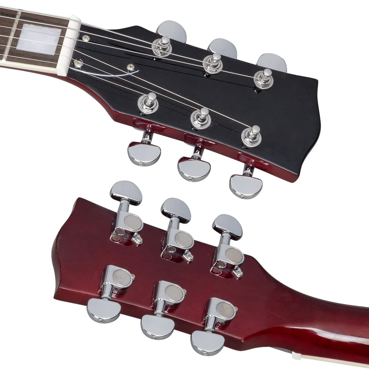 Ktaxon 6 String Electric Guitar, Semi-Hollow Body Full-Size Standard Jazz Electric Guitars Kit with Shoulder Strap, Bag, Cable, Plectrum for Beginner Professional (Wine Red)