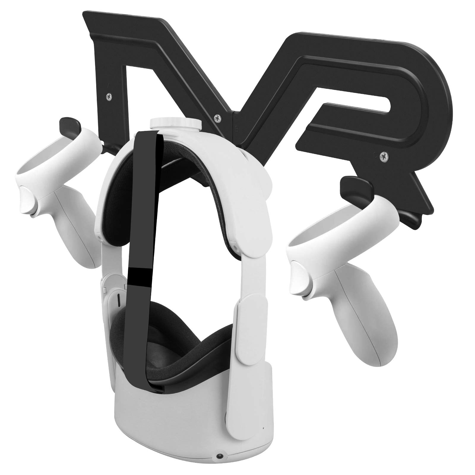 Esimen VR Storage Stand Hook Wall Mount for Oculus Quest 2,PSVR 2, Meta Quest, Rift-S,HP Reverb G2,HTC Vive,Steam Valve Index ProHeadset and Touch Controllers Display Hook Organizer(Black)